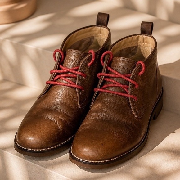 Shoes | Cole Haan Kennedy Chukka Aesthetic Boots Brown Leather Red ...